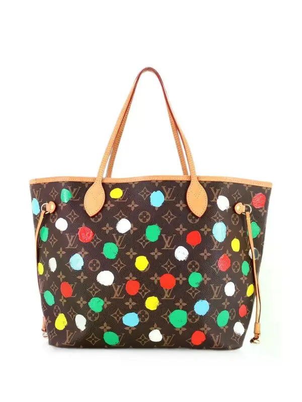 LOUIS VUITTON Neverfull Nm Yayoi Kusama Painted Dots Monogram Canvas Mm Tote Bag - Brown
