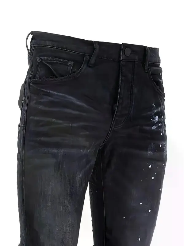 PURPLE BRAND Paint-splatter Distressed Jeans - Black