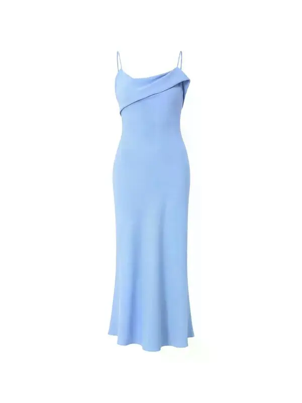 HANITA Draped Asymmetric Maxi Dress - Blue
