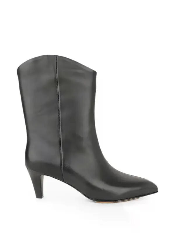 LINDA BAUMANN Pointed-toe Leather Boots - Black