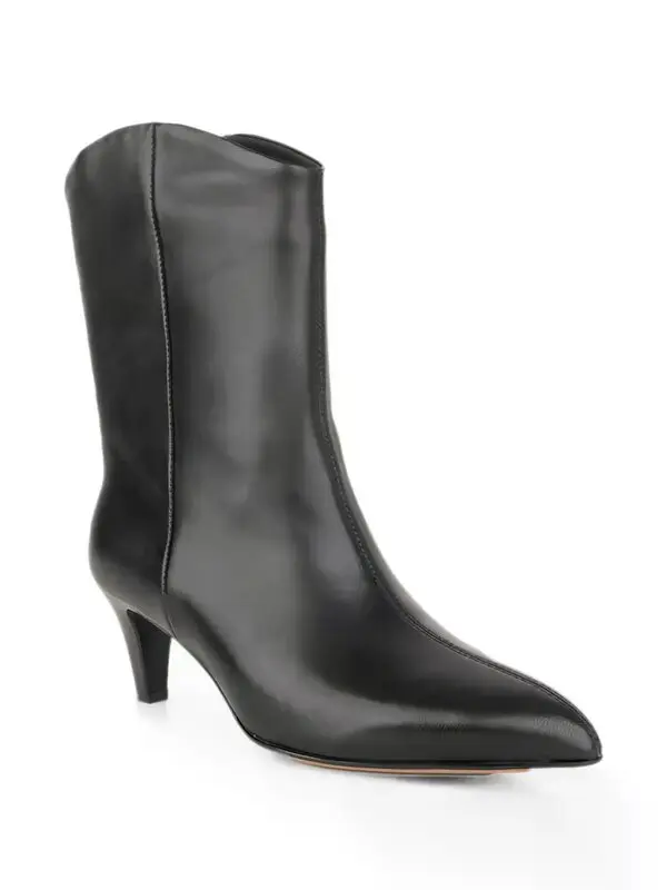 LINDA BAUMANN Pointed-toe Leather Boots