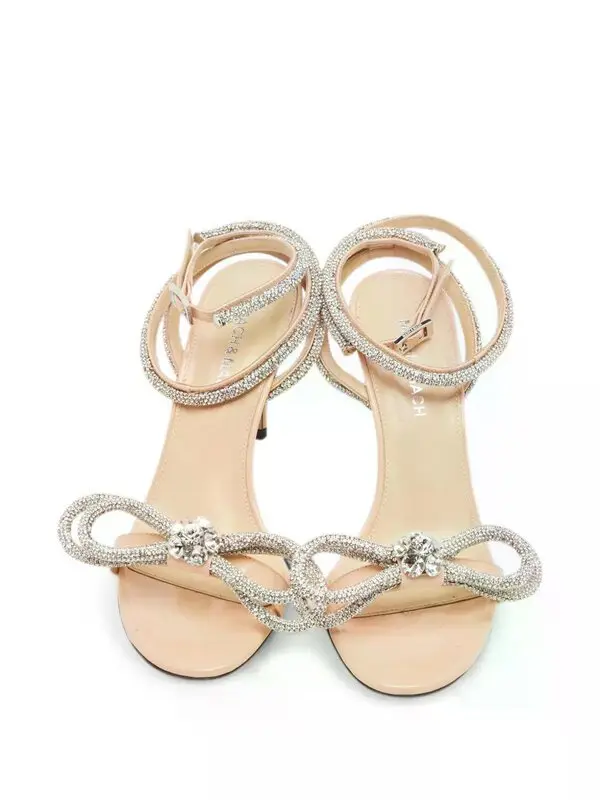 Mach & Mach Double Bow Patent Leather Stiletto Sandals