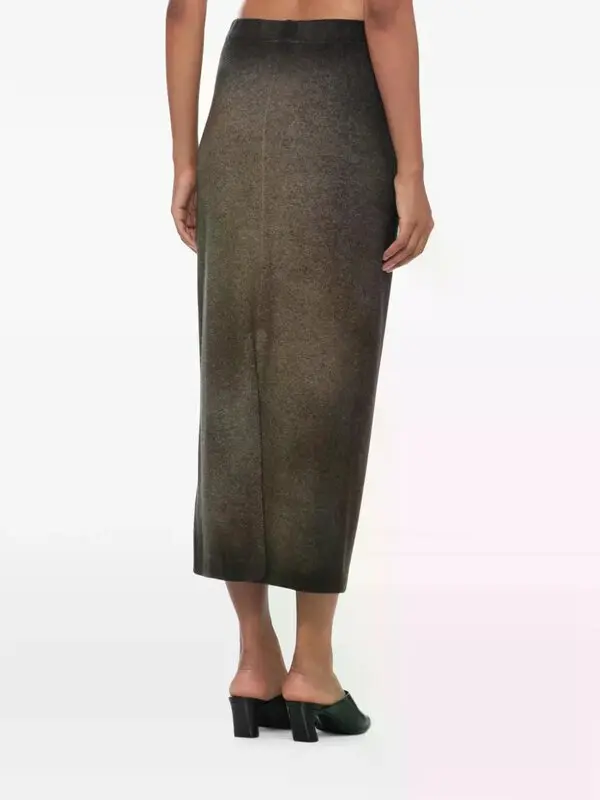 Avant Toi Fine-knit Gradient-effect Straight Skirt