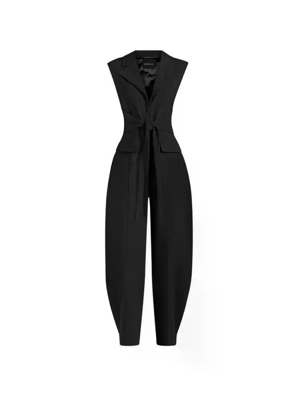 Manière De Voir Tailored Jumpsuit With Tie Waist - Black