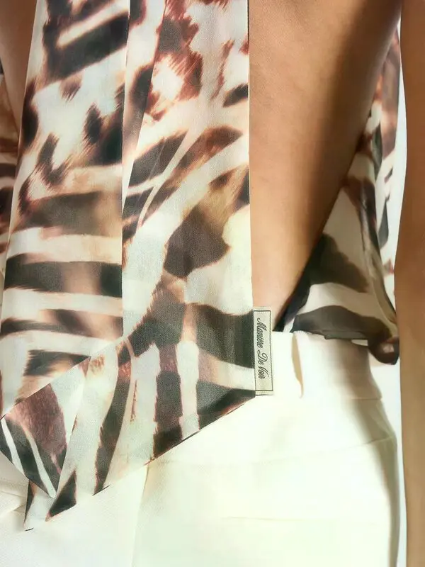 Manière De Voir Phoebe Animal Print Tie-neck Halter Top
