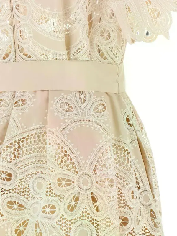 Elie Saab Embroidered Scalloped-hem Midi Dress