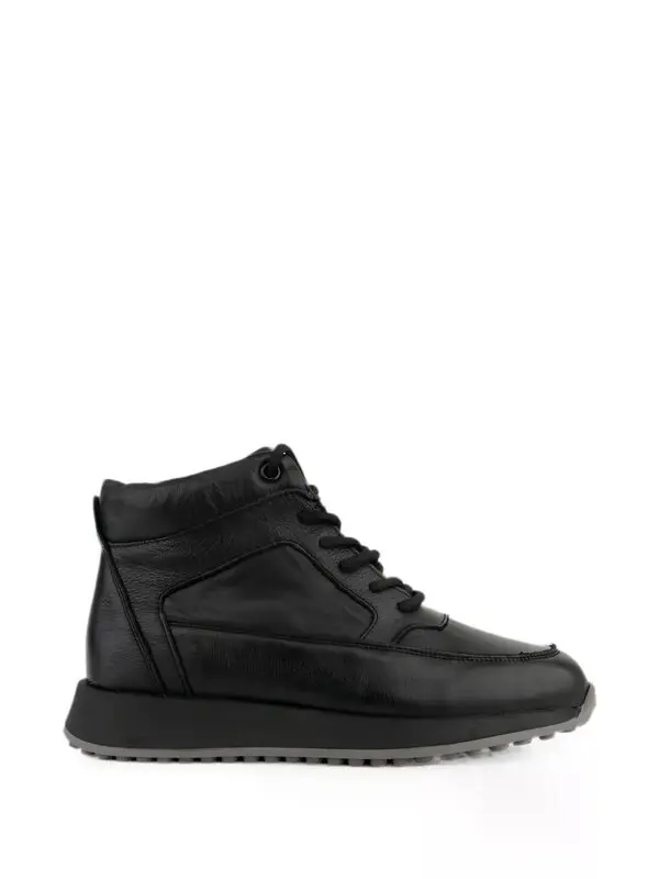 LINDA BAUMANN Lace-up Side-zip High-top Sneakers - Black