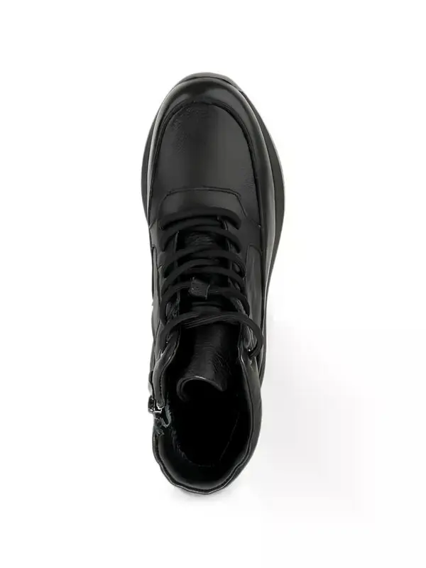 LINDA BAUMANN Lace-up Side-zip High-top Sneakers