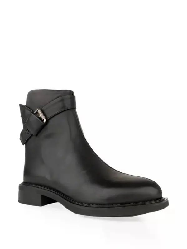 LINDA BAUMANN Buckle-strap Leather Ankle Boots