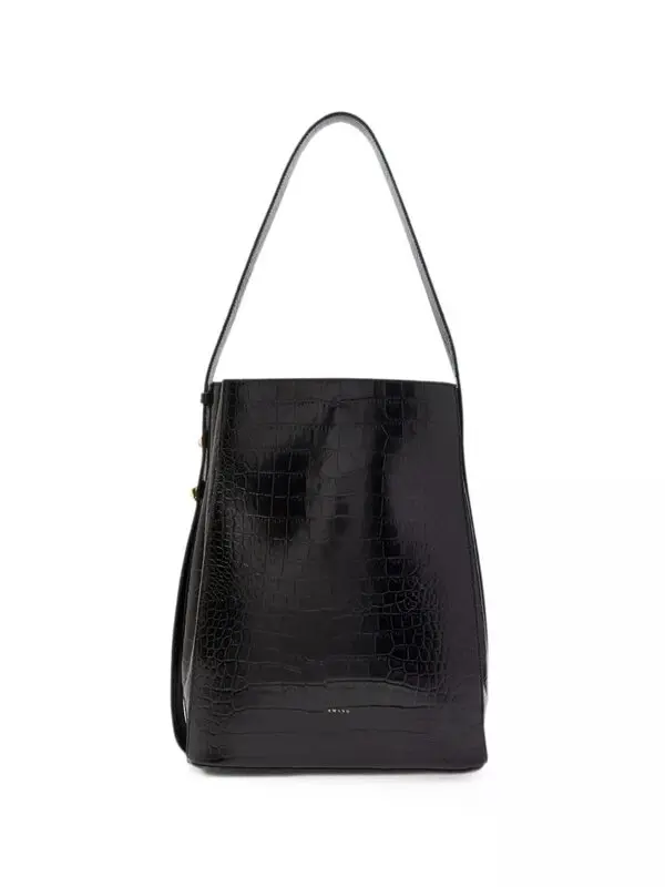 AMANU The Somalia Croc-effect Leather Tote Bag - Black