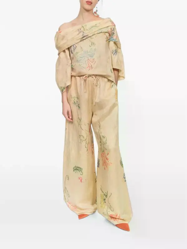 Rosie Assoulin Floral Jacquard Drawstring Trousers