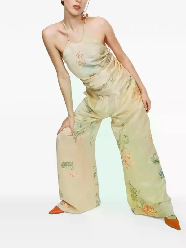 Rosie Assoulin Floral Jacquard Drawstring Trousers