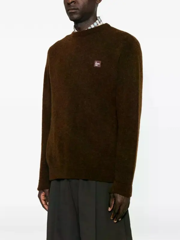 American Vintage Logo-patch Crew Neck Sweater - Brown