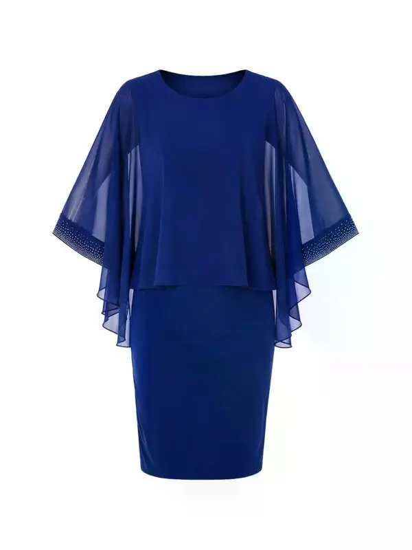Frank Lyman Crystal-embellished Cape-overlay Mini Dress - Blue
