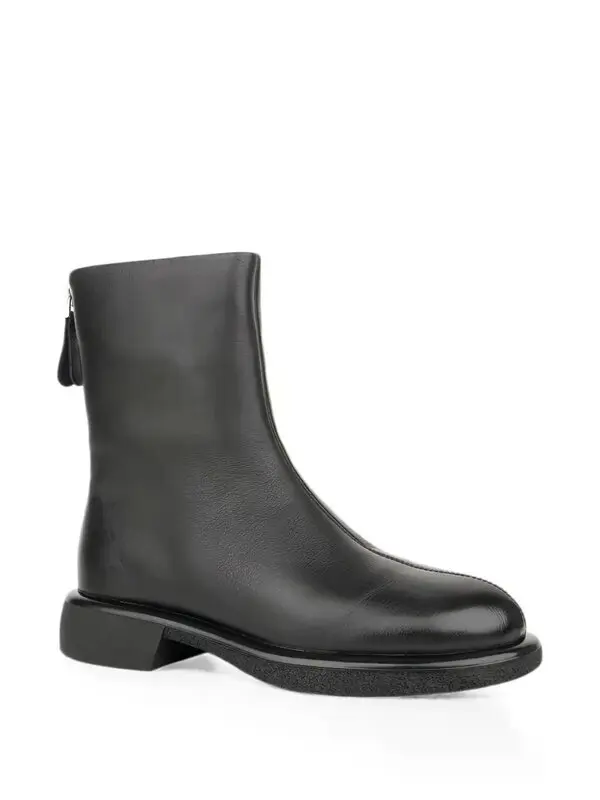 LINDA BAUMANN Zip-fastening Leather Ankle Boots - Black