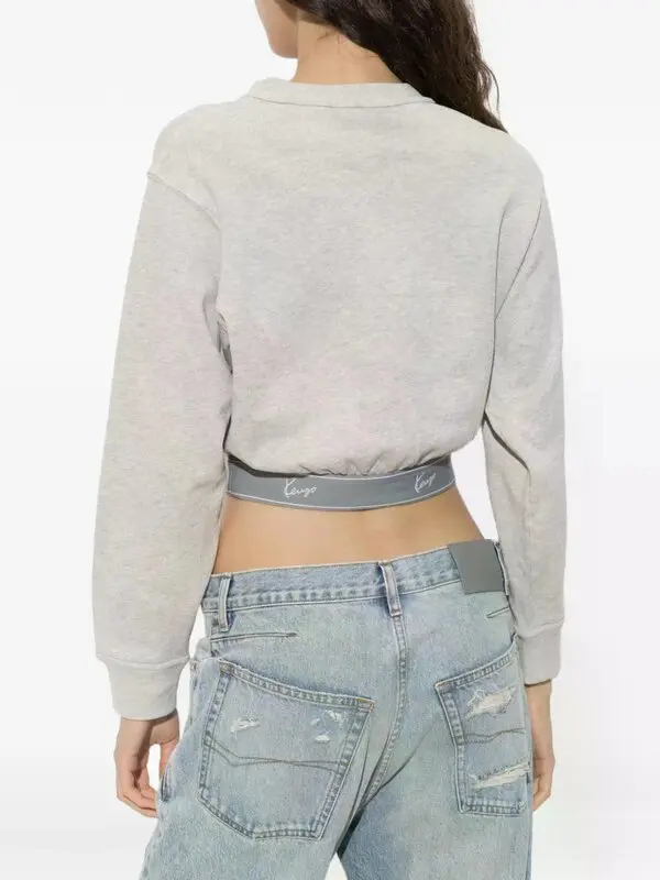 Kenzo Cropped Logo-tape Hoodie