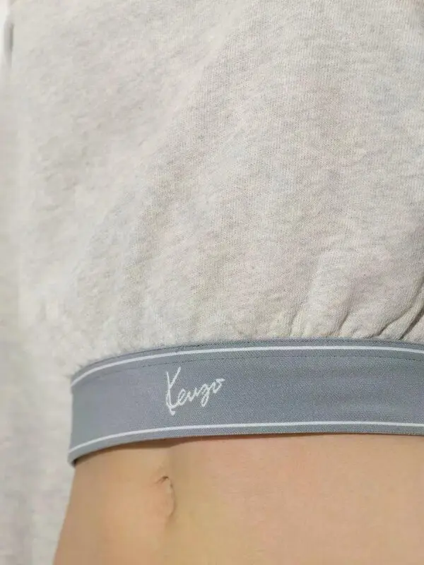 Kenzo Cropped Logo-tape Hoodie