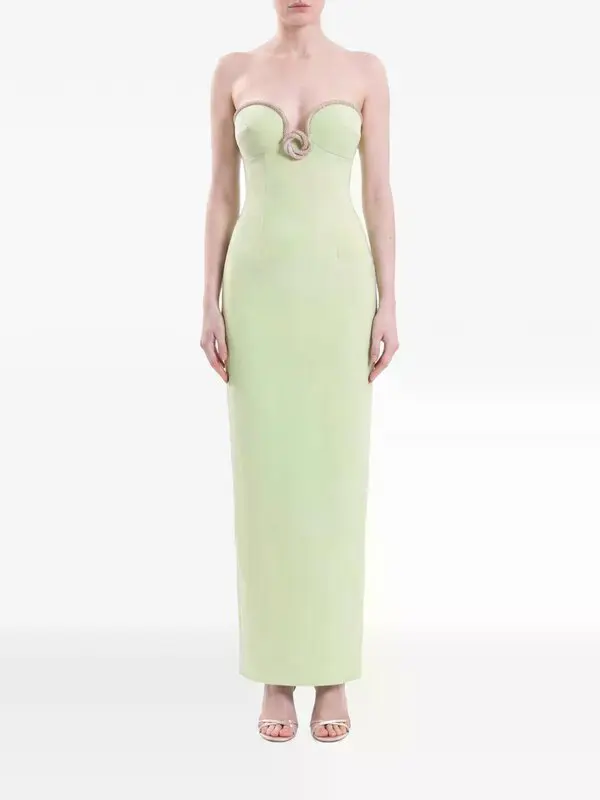 SAIID KOBEISY Crystal-embellished Strapless Midi Dress - Green