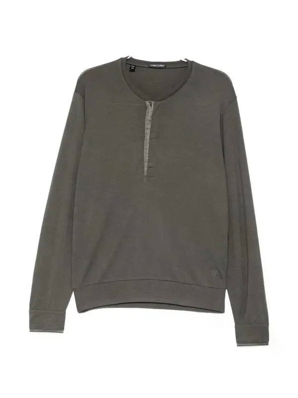 TOM FORD Button-placket Logo-embroidered Sweater