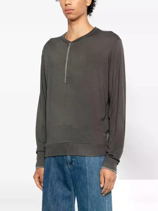 TOM FORD Button-placket Logo-embroidered Sweater