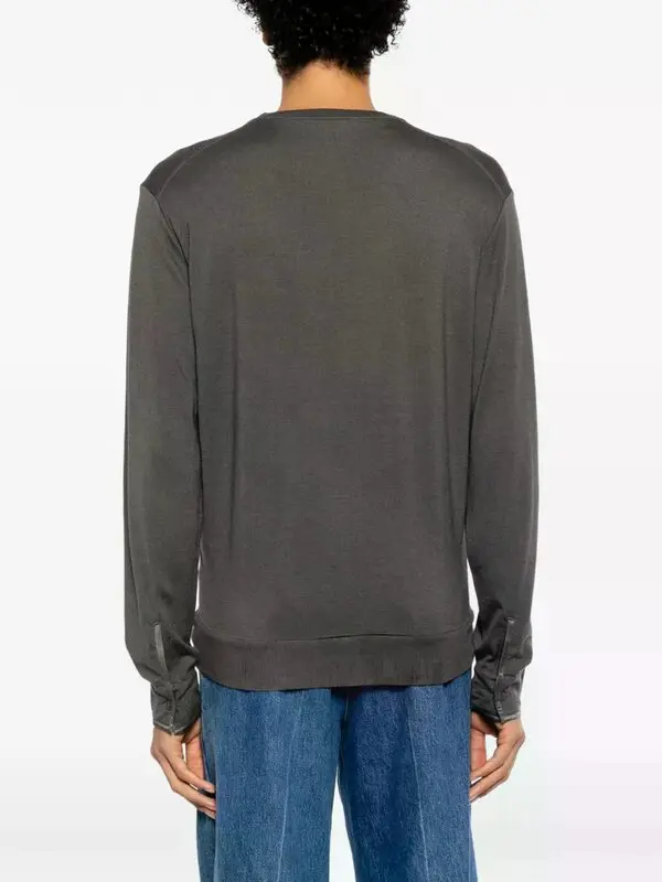 TOM FORD Button-placket Logo-embroidered Sweater