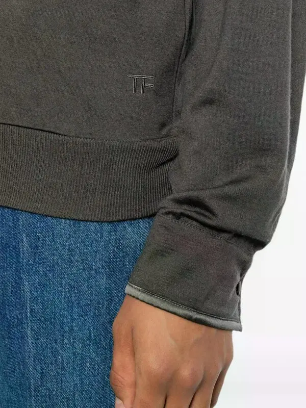 TOM FORD Button-placket Logo-embroidered Sweater
