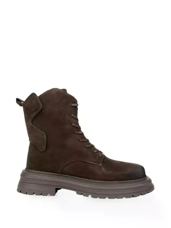 LINDA BAUMANN Lace-up Suede Ankle Boots - Brown