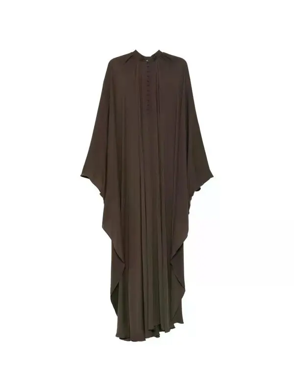 TOM FORD Gathered Maxi Silk Dress - Brown