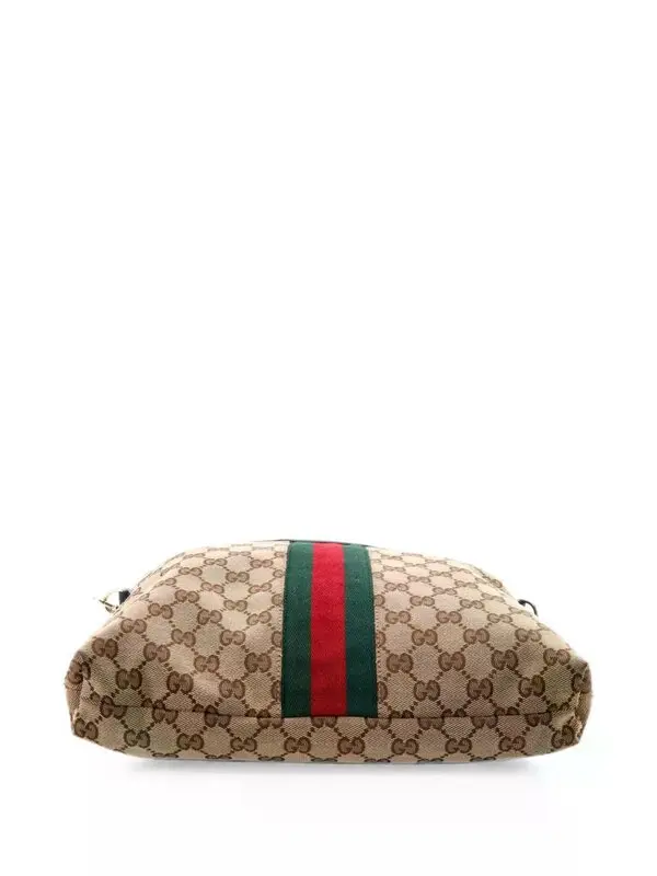 Gucci Web Messenger Bag Gg Canvas Medium Crossbody Bag