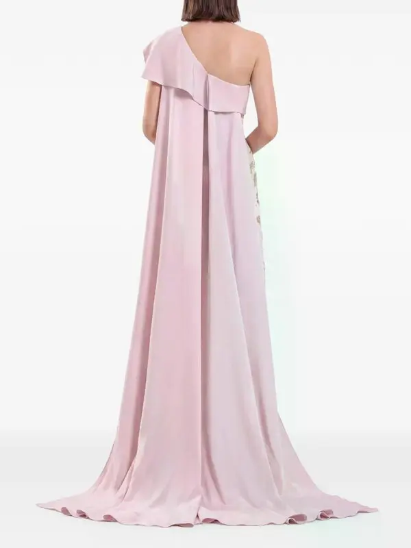 SAIID KOBEISY One-shoulder Embroidered Evening Gown