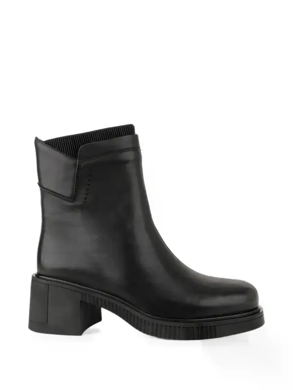 LINDA BAUMANN Leather Side-zip Ankle Boots