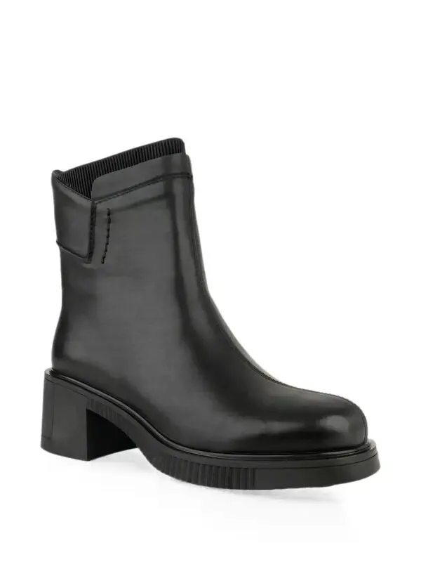 LINDA BAUMANN Leather Side-zip Ankle Boots