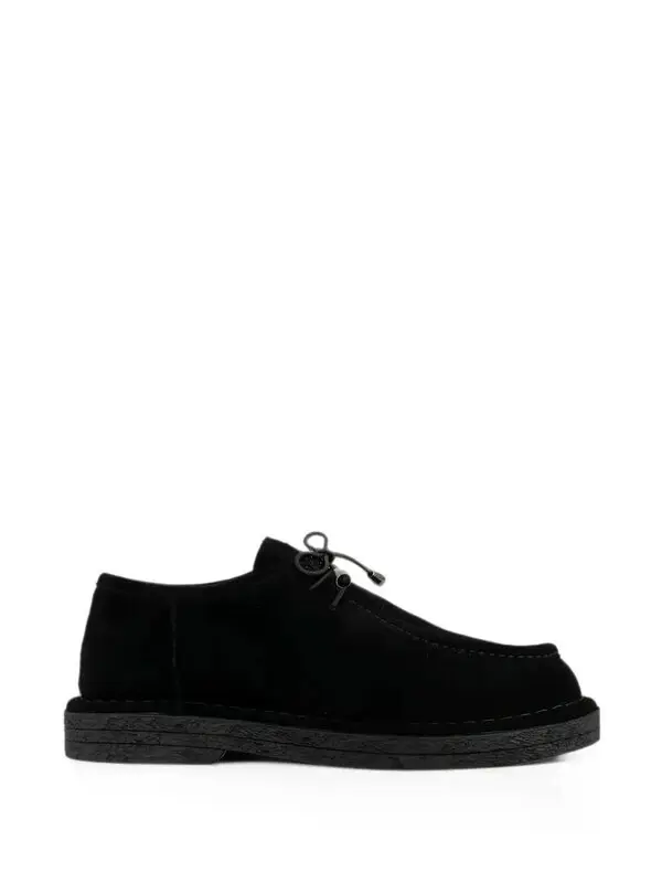 LINDA BAUMANN Suede Lace-up Loafers - Black