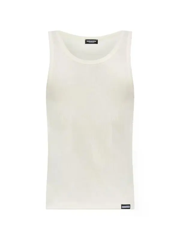 Dsquared2 Cotton Round Neck Tank Top With Embroidered Logo