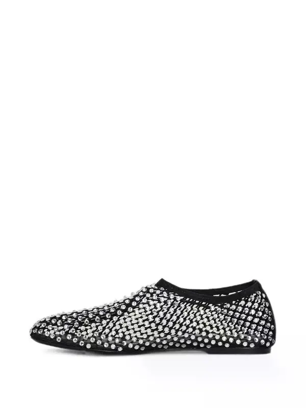 STRATEGIA SHOES Strategia Crystal-embellished Fishnet Ballet Flats - Black