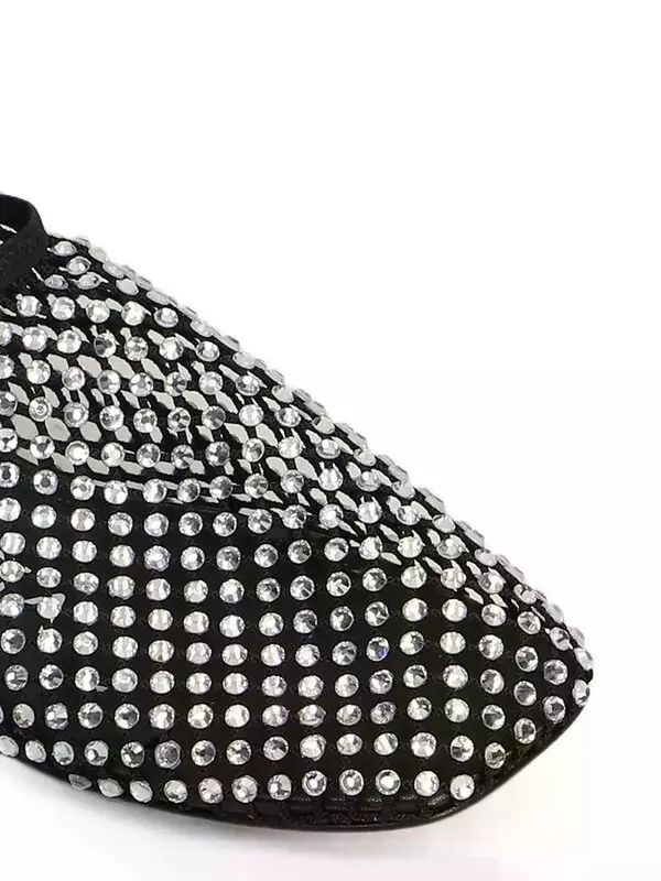 STRATEGIA SHOES Strategia Crystal-embellished Fishnet Ballet Flats - Black