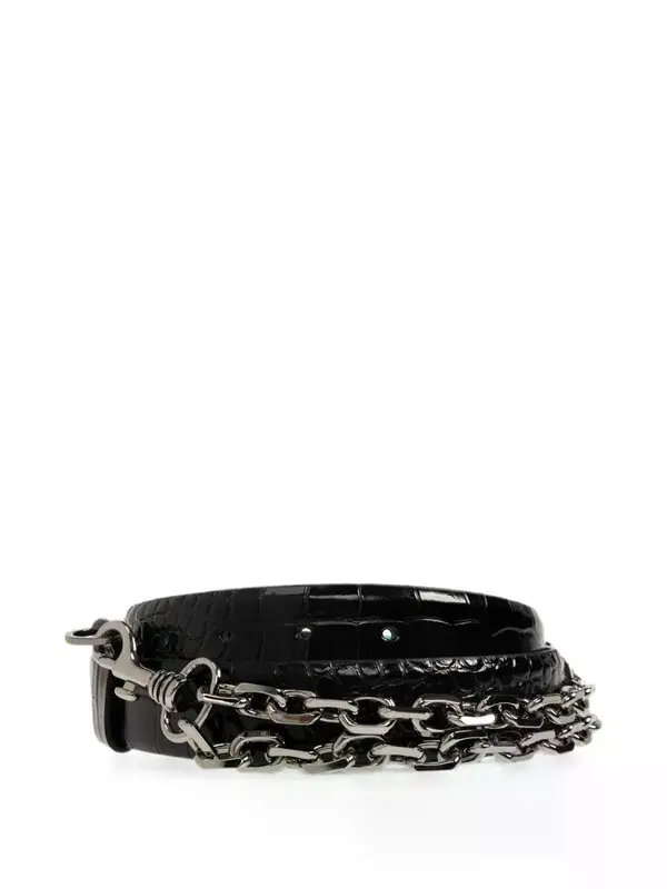 Attico Crocodile-effect Chain Detail Belt
