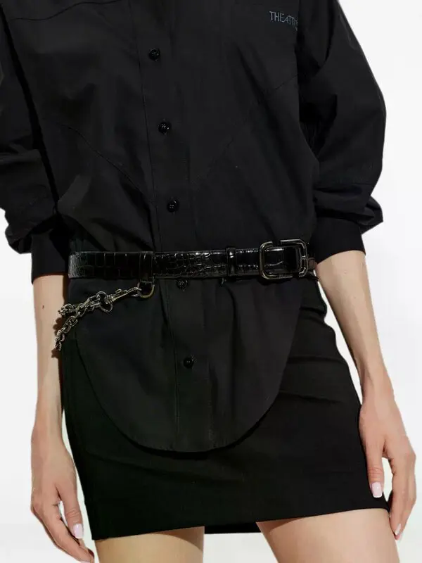 Attico Crocodile-effect Chain Detail Belt