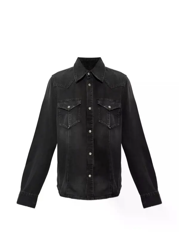 DIESEL® Western Shirt In Treated Denim - Black