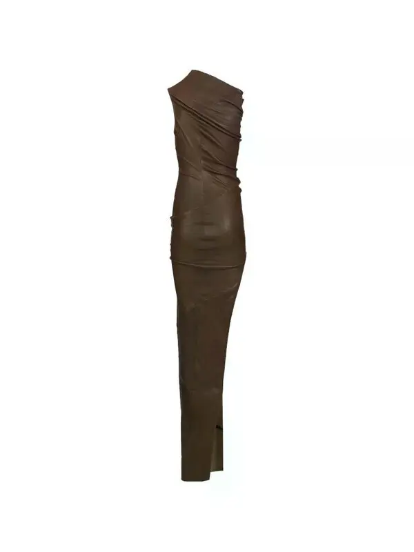 Rick Owens Athena One-shoulder Draped Maxi Dress - Brown