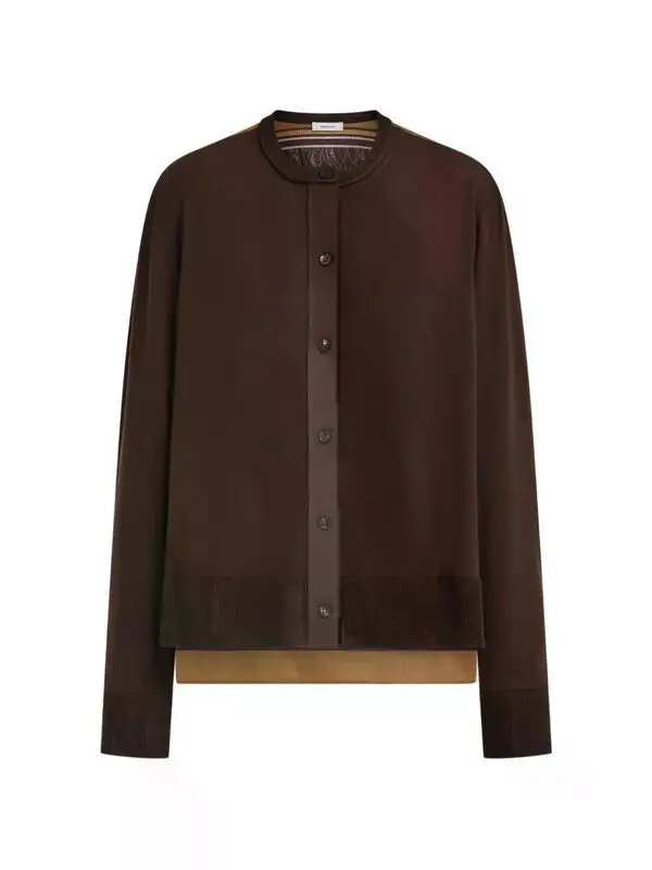 FERRAGAMO Cardigan With Silk Panel Detail