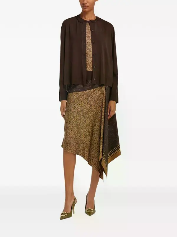 FERRAGAMO Cardigan With Silk Panel Detail