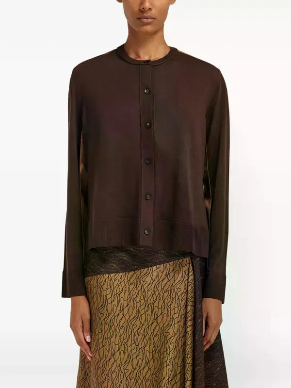 FERRAGAMO Cardigan With Silk Panel Detail