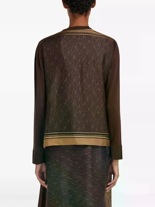 FERRAGAMO Cardigan With Silk Panel Detail