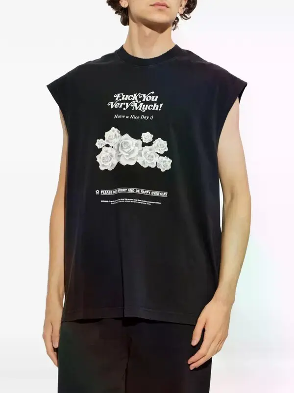 Vetements Graphic-print Sleeveless T-shirt