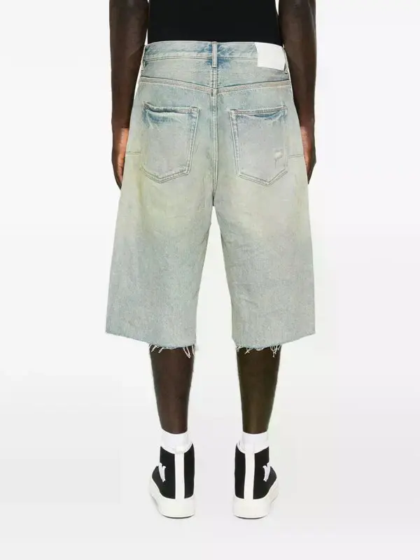 PURPLE BRAND Distressed Raw-cut Denim Shorts