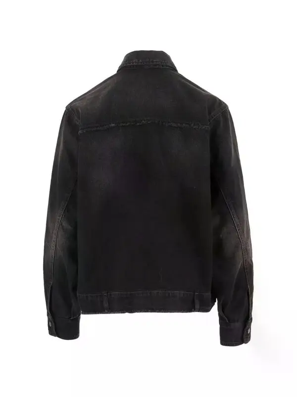 HAIKURE Faded Effect Raw Edge Denim Shirt