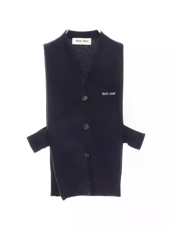 Miu Miu 2010s Side-open Cashmere Waistcoat - Blue
