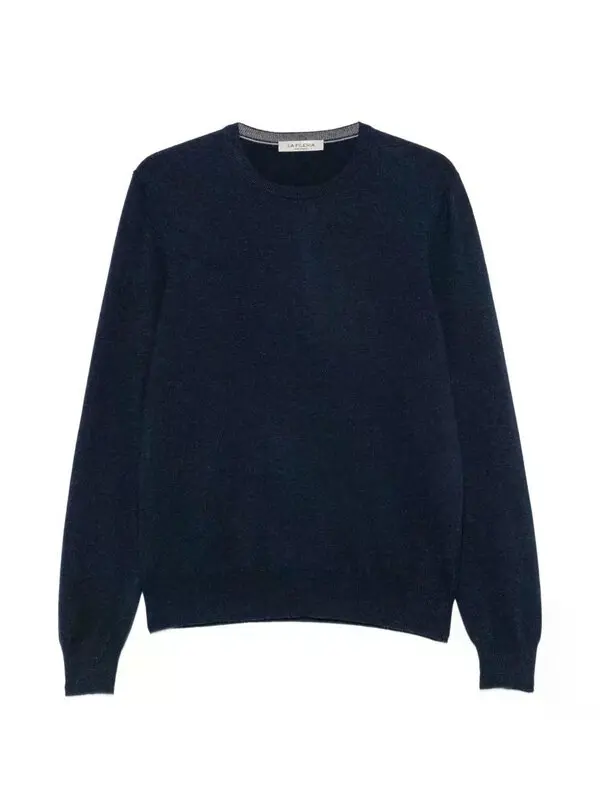 FILERIA Crew Neck Long Sleeve Sweater - Blue