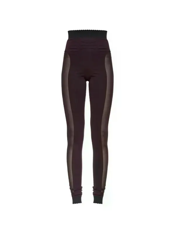 Attico Sheer-panelled Leggings - Purple